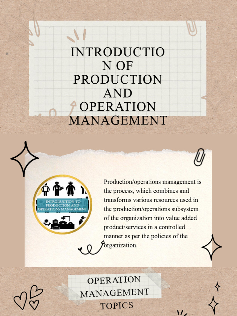 Lesson1 Introduction of Production and Operation Management | PDF | Goal | Operations Management