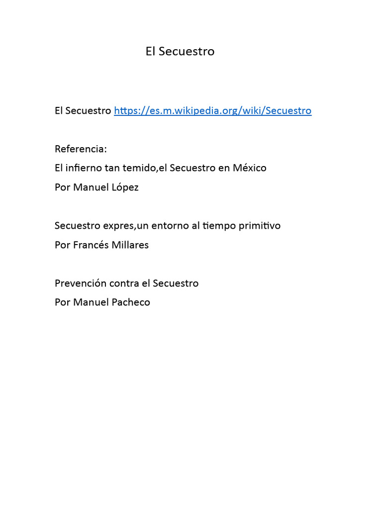 El Secuestro | PDF