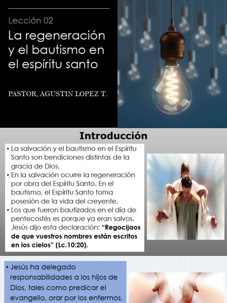 Leccion 02 Regeracion y Bautismo en El Espiritu Santo | PDF | Bautismo Con El Espiritu Santo ...