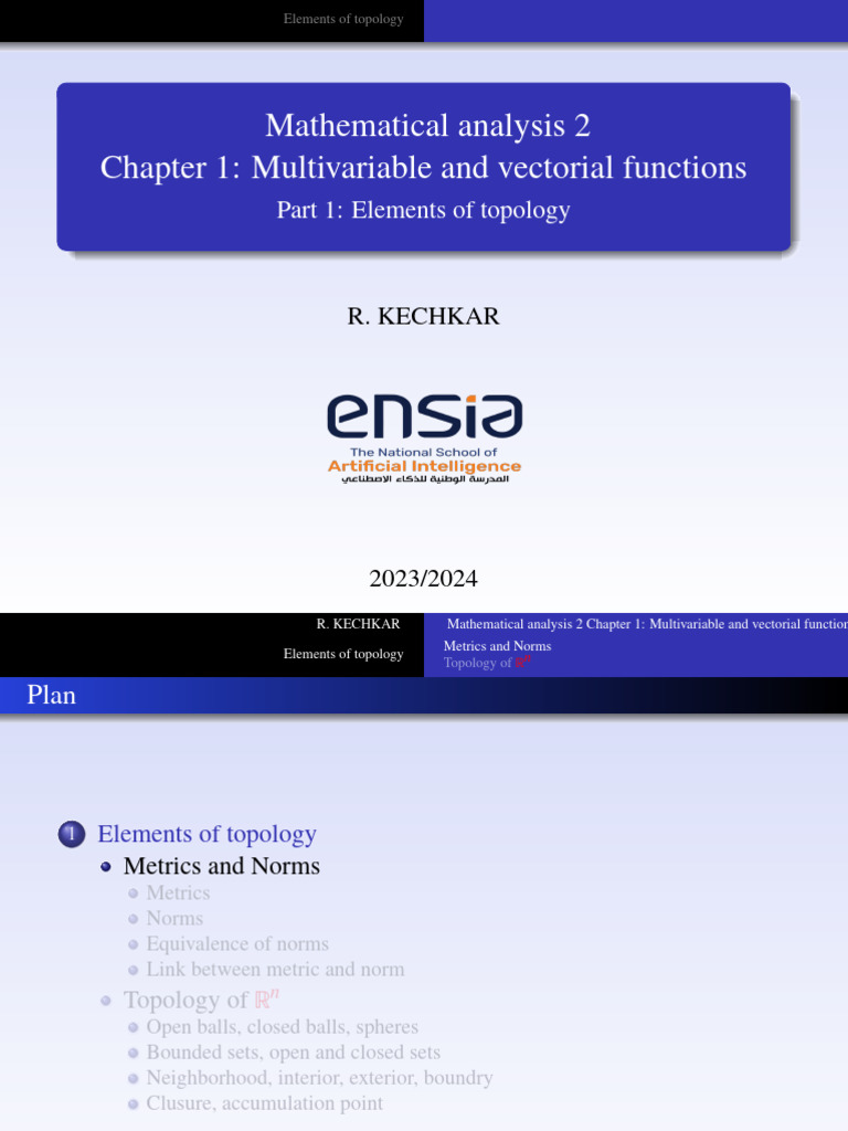 Chapter 1 Part 1 | PDF | Norm (Mathematics) | Metric Space