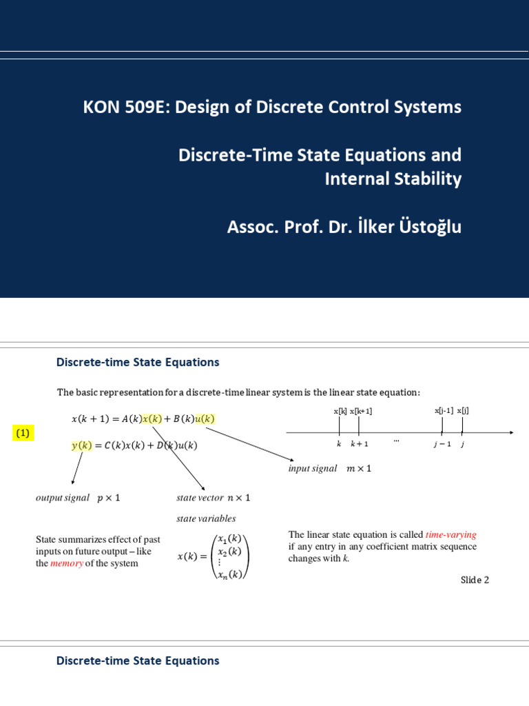 02 Discrete-Time State Equations Internal Stability | Download Free PDF | Stability Theory ...