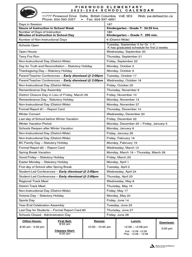School Calendar 2023 2024 1 | PDF | Observances | Holidays