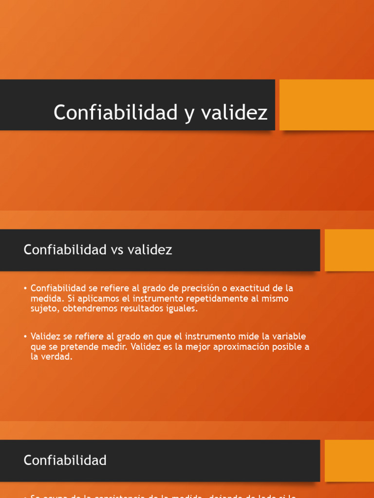 Confiabilidad y validez en mediciones | PDF | Validez (Estadísticas ...