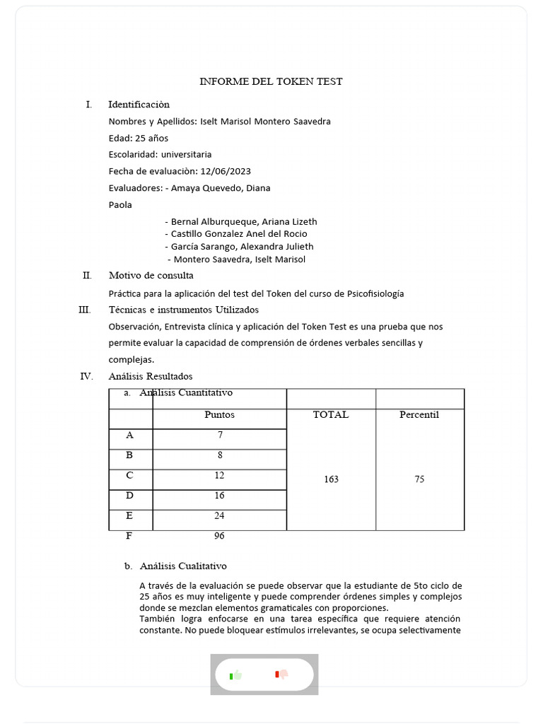 Informe Del Token Test Compress Pdf