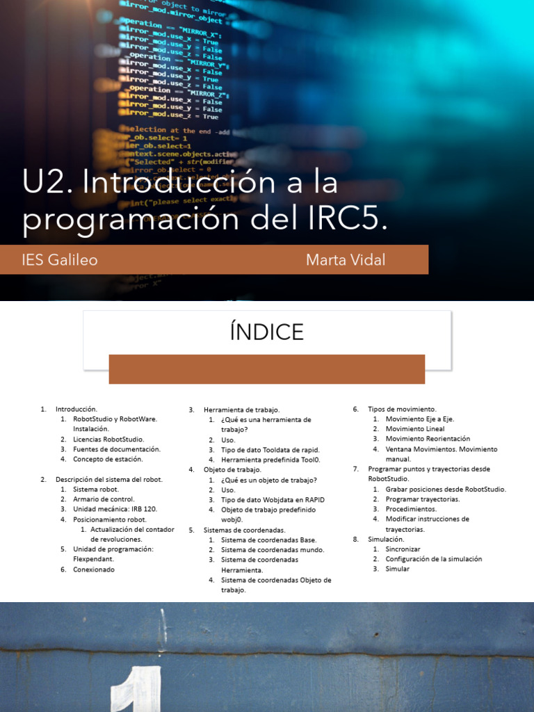 U2.Introduccion A IRC5 | PDF | Robótica | Robot