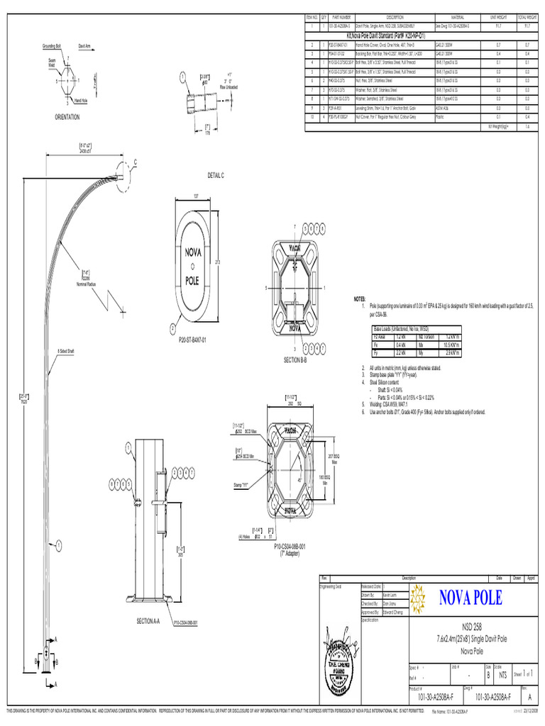 7.5m MMCD Davit | PDF | Screw | Mechanical Engineering