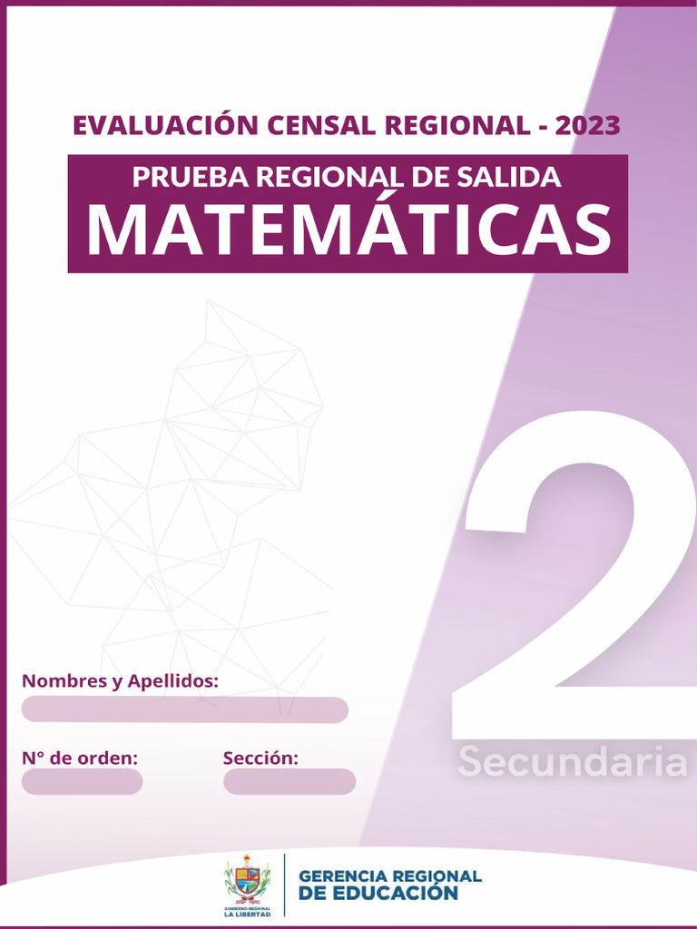 Prueba de Matematicas Secundaria | PDF
