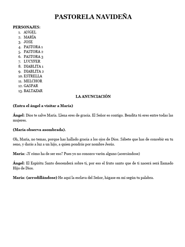 Pastorela Navidena Personajes | PDF | María, madre de Jesús