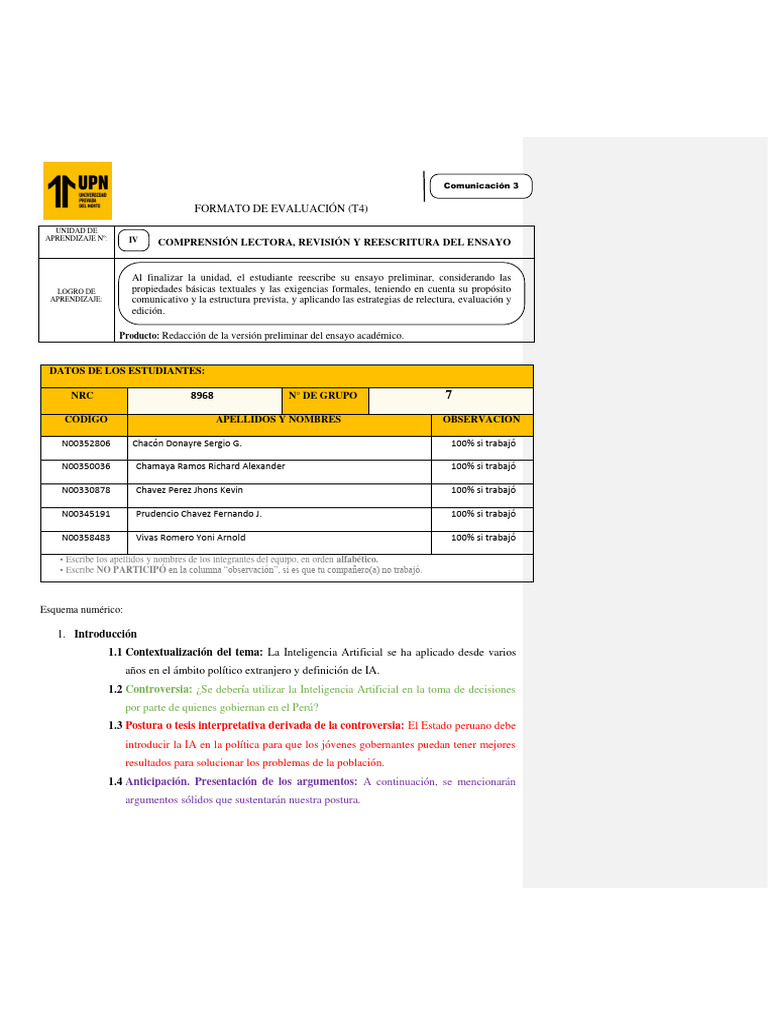 T4 - Comunicación 3 - Grupo 7 | PDF | Inteligencia artificial | Inteligencia (IA) y semántica