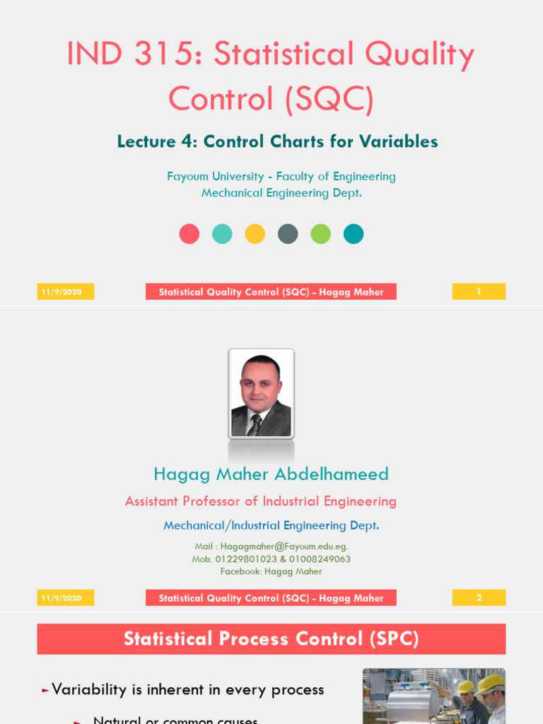 FYM - HAGAG - 2020 - L4 - Control Charts For Variables | PDF | Statistics | Mean