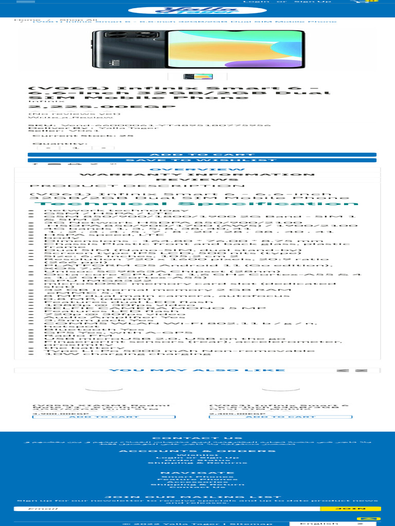 (YT) Infinix Smart 6 - 6.6-Inch 64GB3GB Dual SIM Mobile Phone | PDF ...