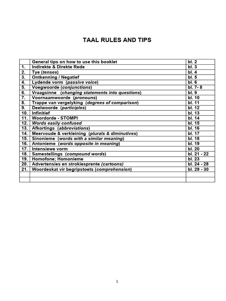 Taal Rules Made Easy | PDF