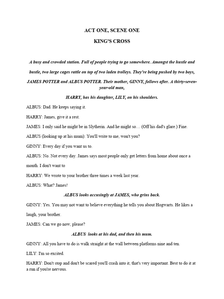 Harry Potter Script | PDF | Fantasy Novel Series | Contemporary Fantasy ...