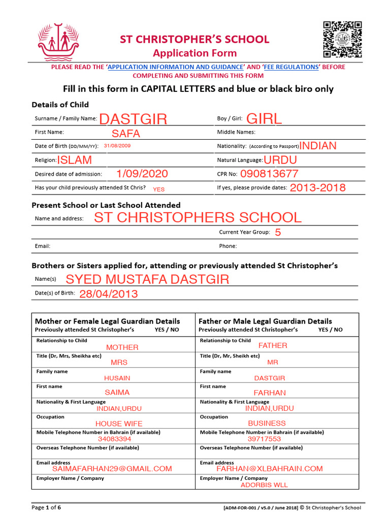 Admissions Application Form Revised | PDF | Arabic | Nationality