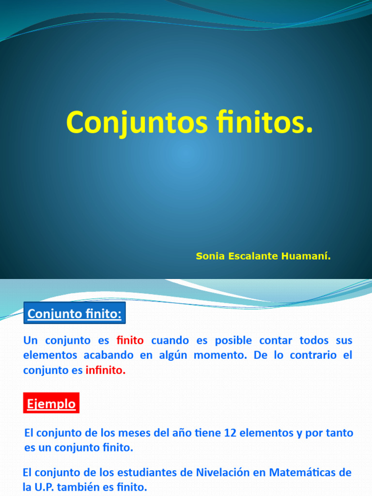 Clase 4 Conjuntos Finitos | PDF | Conjunto (Matemáticas) | infinito