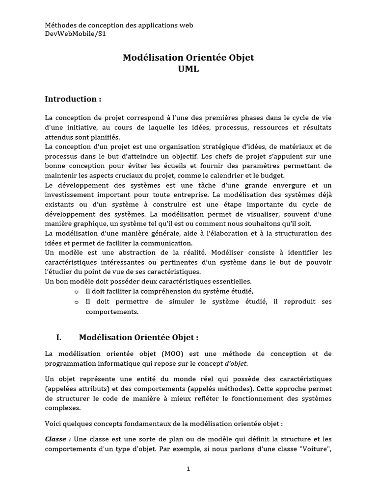 Introduction à la modélisation UML | PDF | Langage de Modélisation ...