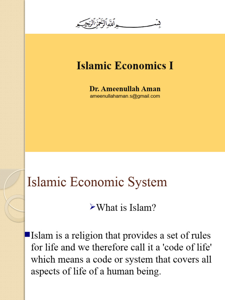 Chap 03 - Islamic Economics I | PDF | Economics | Sharia