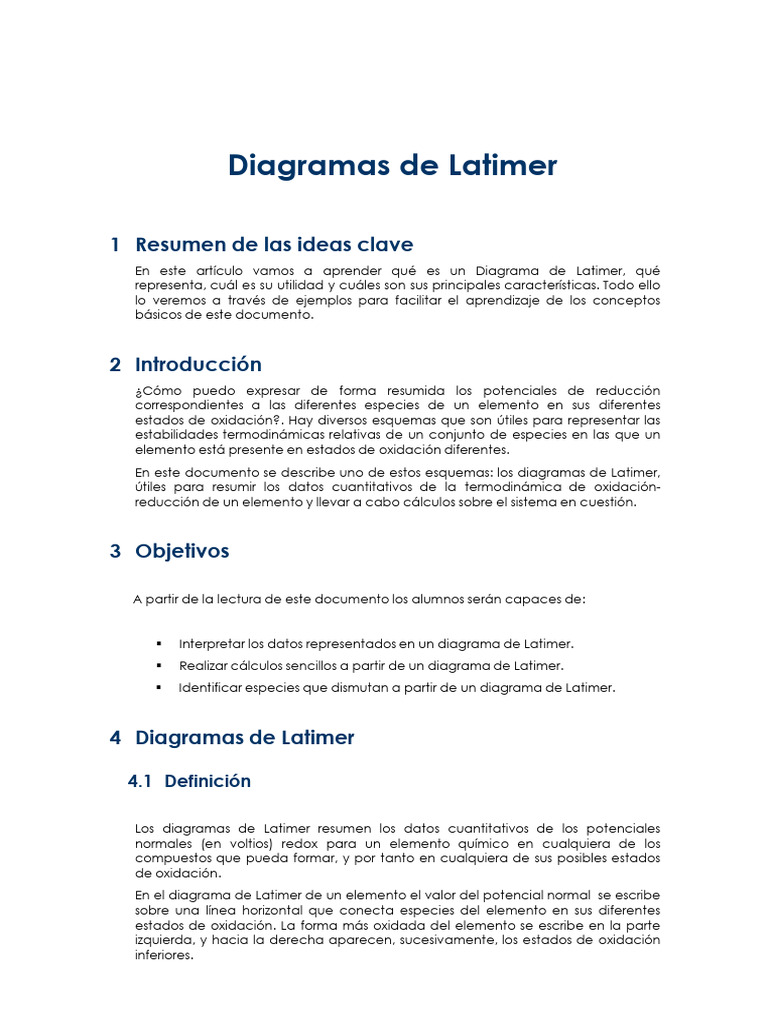 Diagrama de Latimer | PDF | Redox | Energía libre de Gibbs