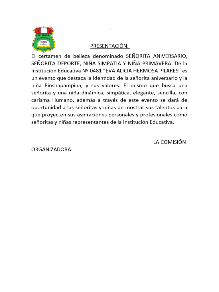 Bases para El Concurso de Belleza. | PDF