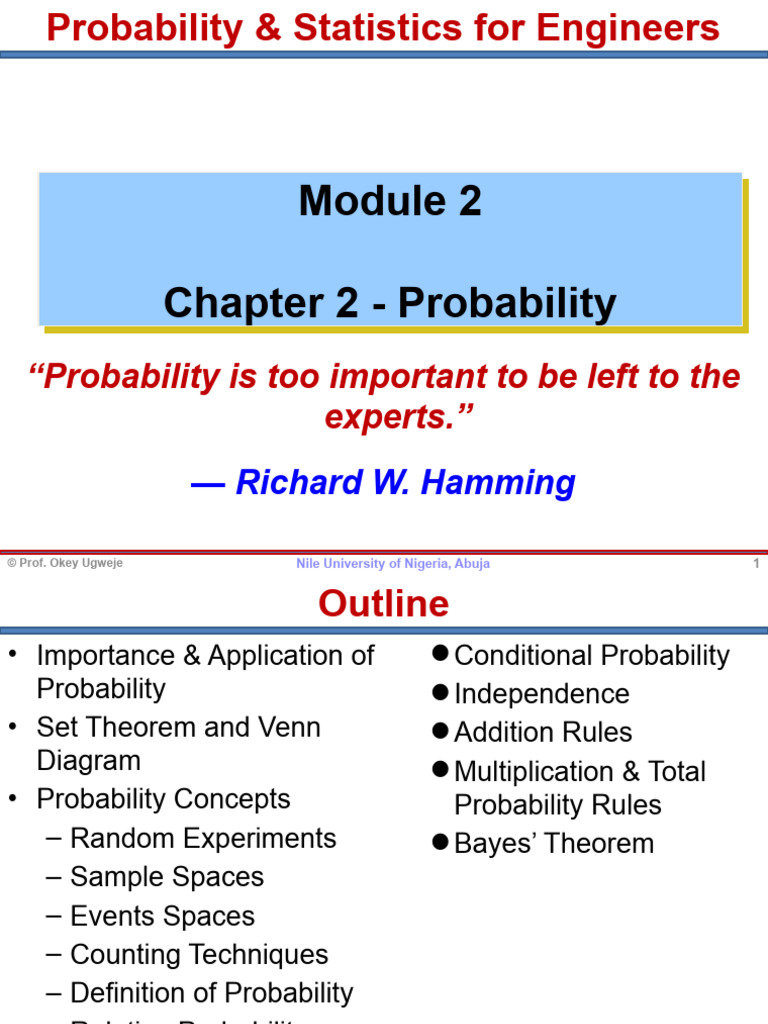 2017 GET 411 Probability & Statistics 4 Engrs-2 | PDF | Set (Mathematics) | Randomness