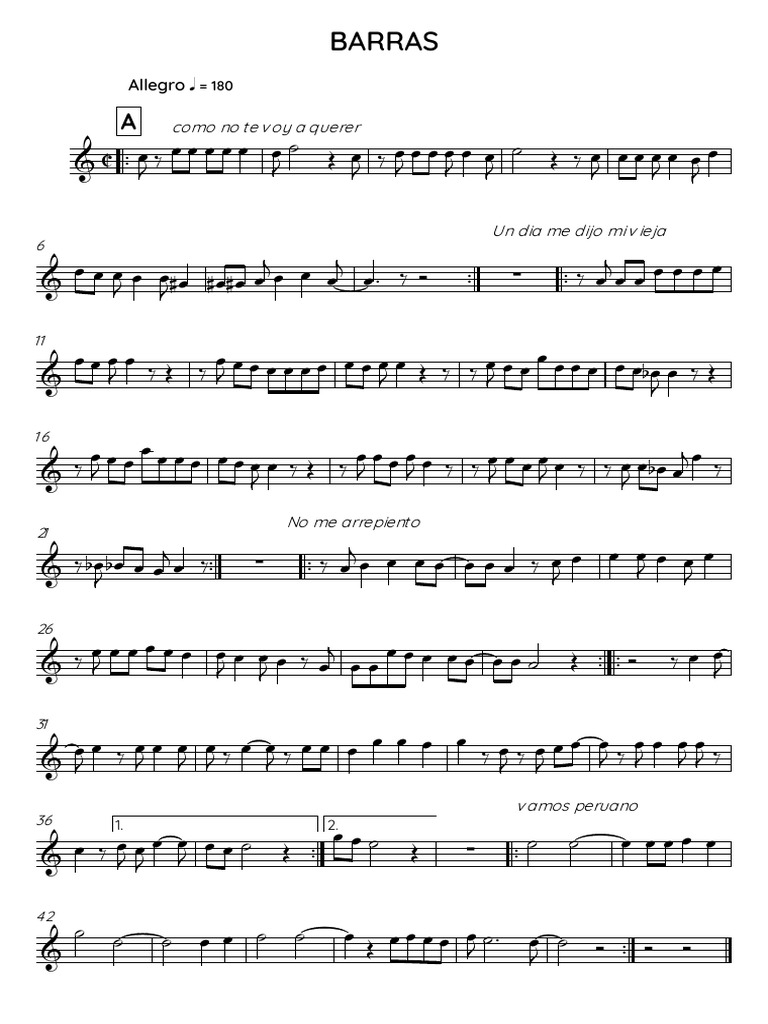 Barras - Partitura Completa | PDF