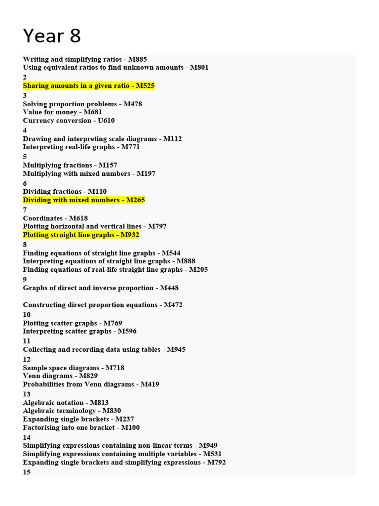 Year 8 | PDF | Area | Equations