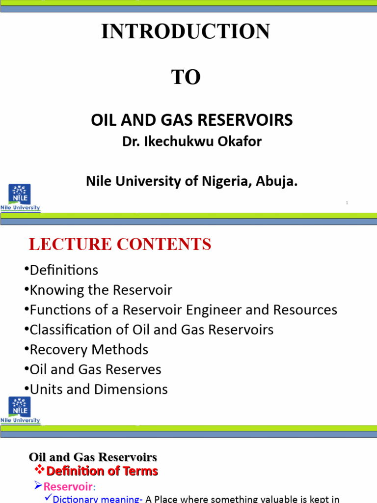 Introduction To Reservoir NU | PDF | Petroleum Reservoir | Permeability (Earth Sciences)