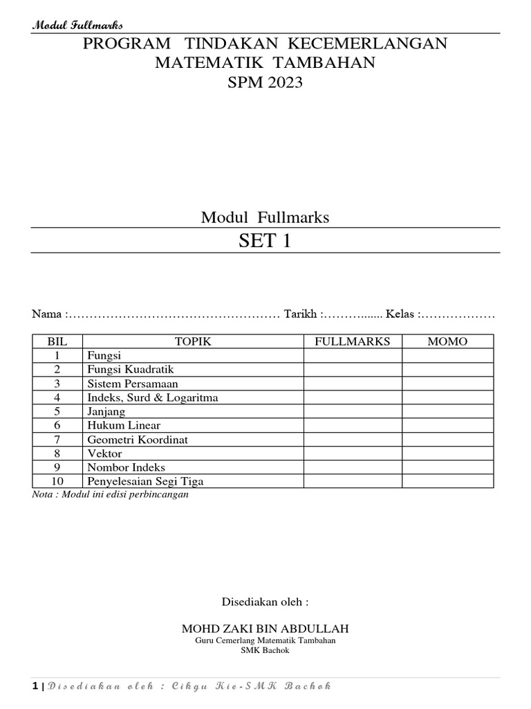 MODUL FULLMARKS-set 1-1 | PDF