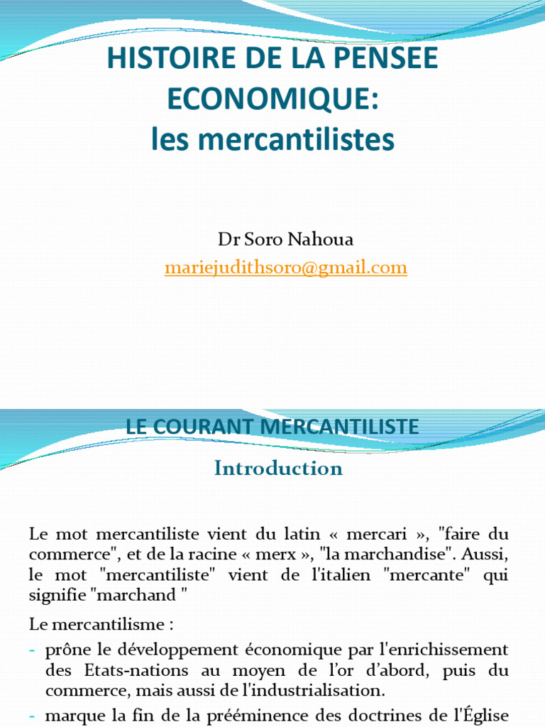 Mercantilisme: Histoire et Impact Économique | PDF | Mercantilisme ...