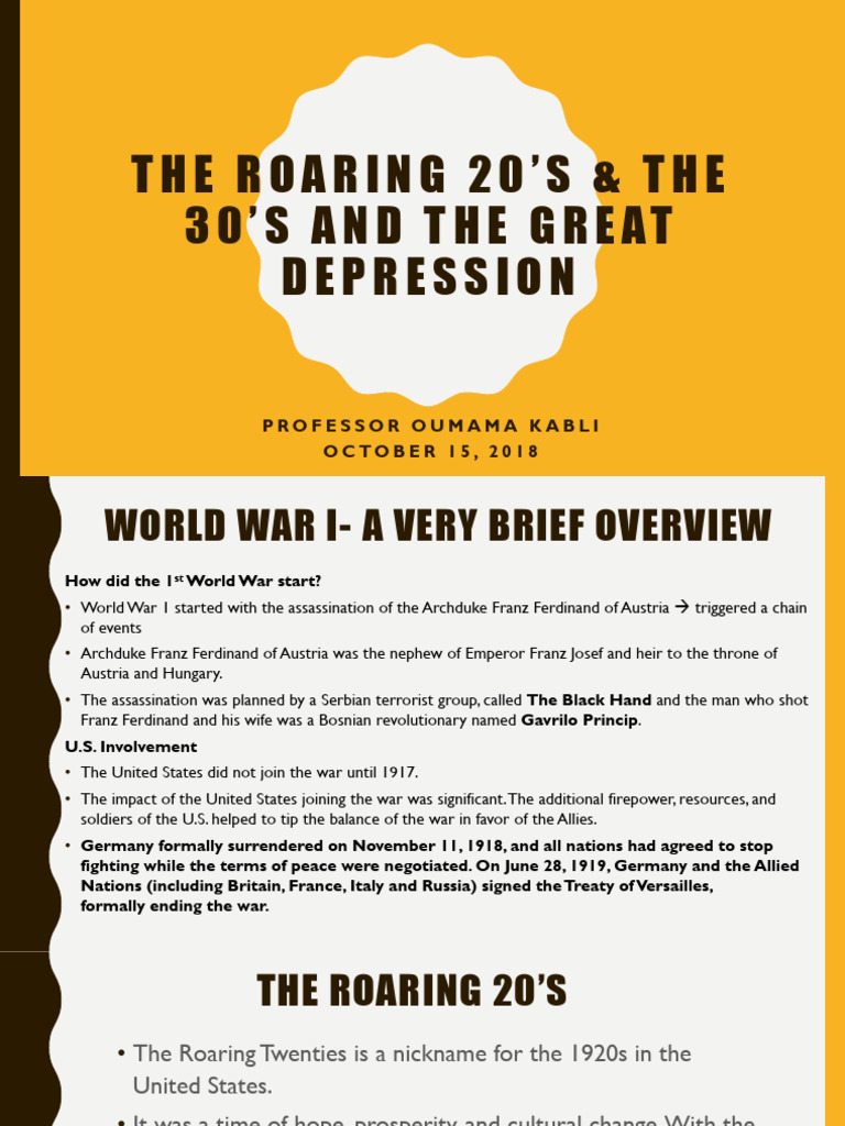 The 20s 30s Wwi Wwii | PDF | The Great Gatsby | Great Depression