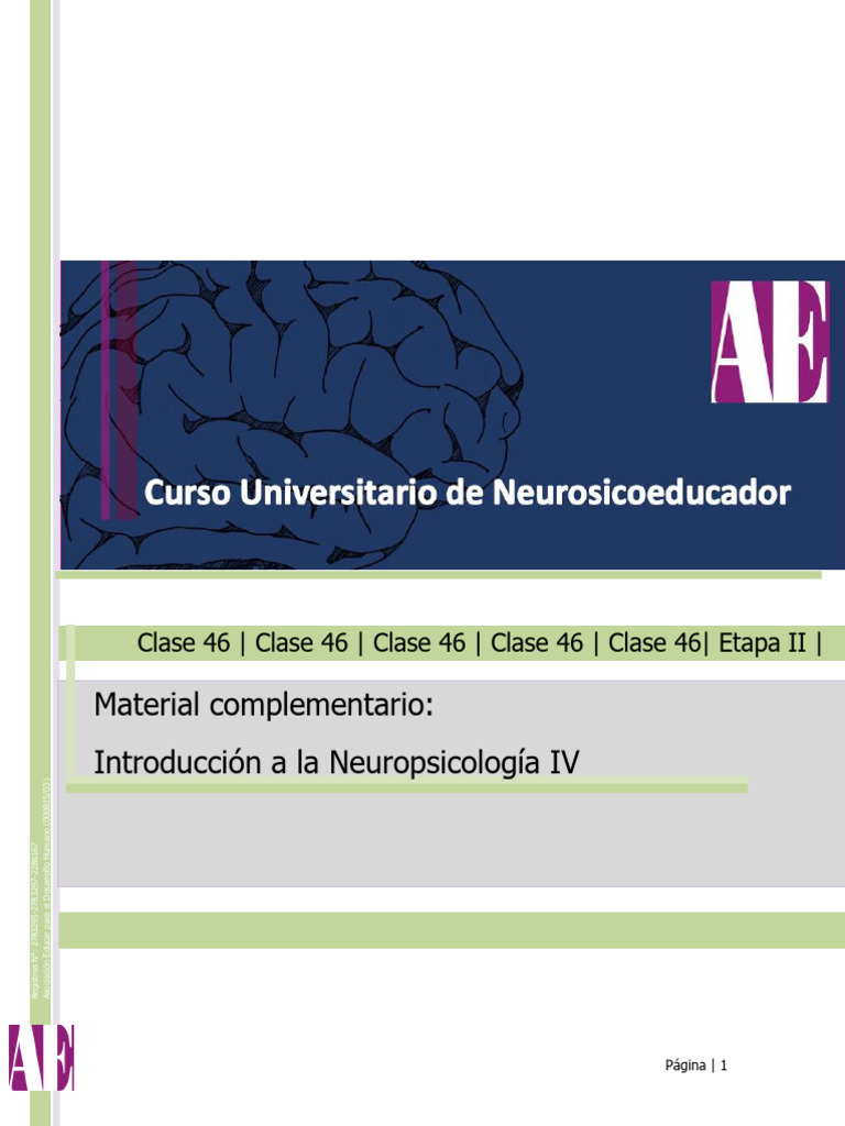 Mat. Complementario. Intro A La Neuropsicologia IV | PDF | Aprendizaje | Inteligencia emocional