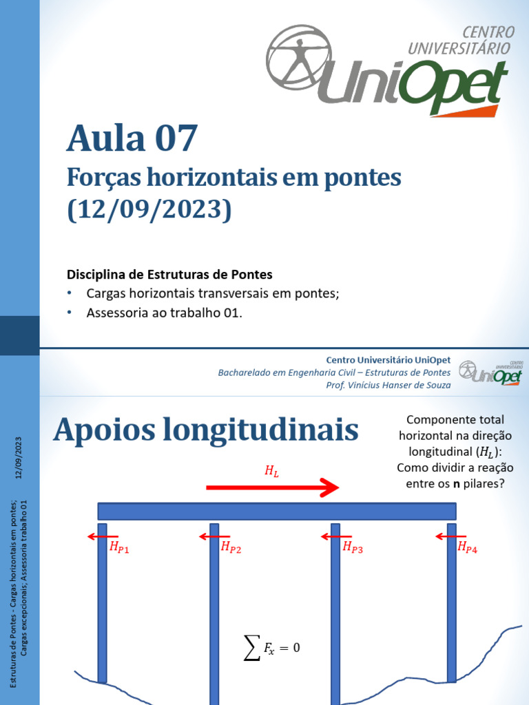 Forças Horizontais em Estruturas de Pontes | PDF | Viga | Flexão (Física)
