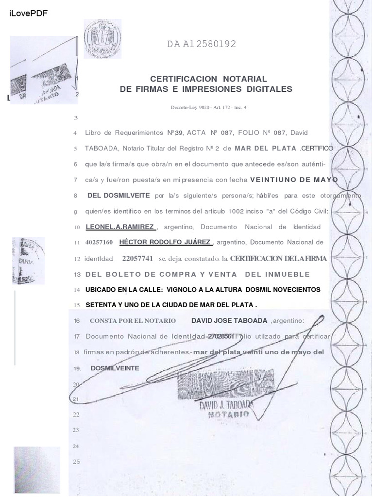CERTIFICACION NOTARIAL de Firma - Watermark | PDF | Derecho Civil ...