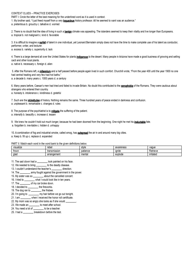 Activity7-CONTEXT CLUES | PDF | Young Adult
