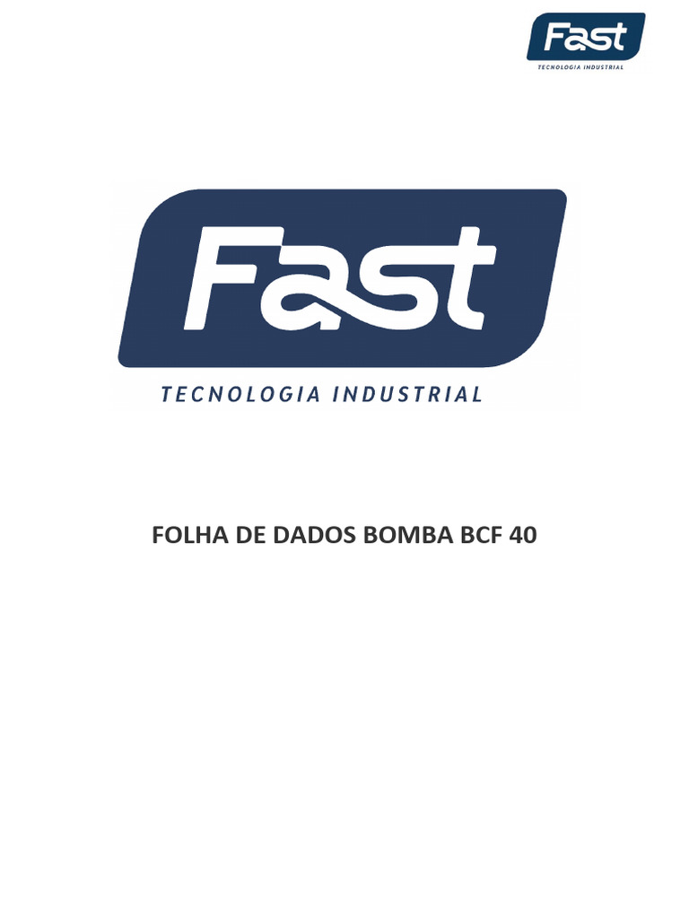 Folha de Dados Bomba BCF 40 | PDF