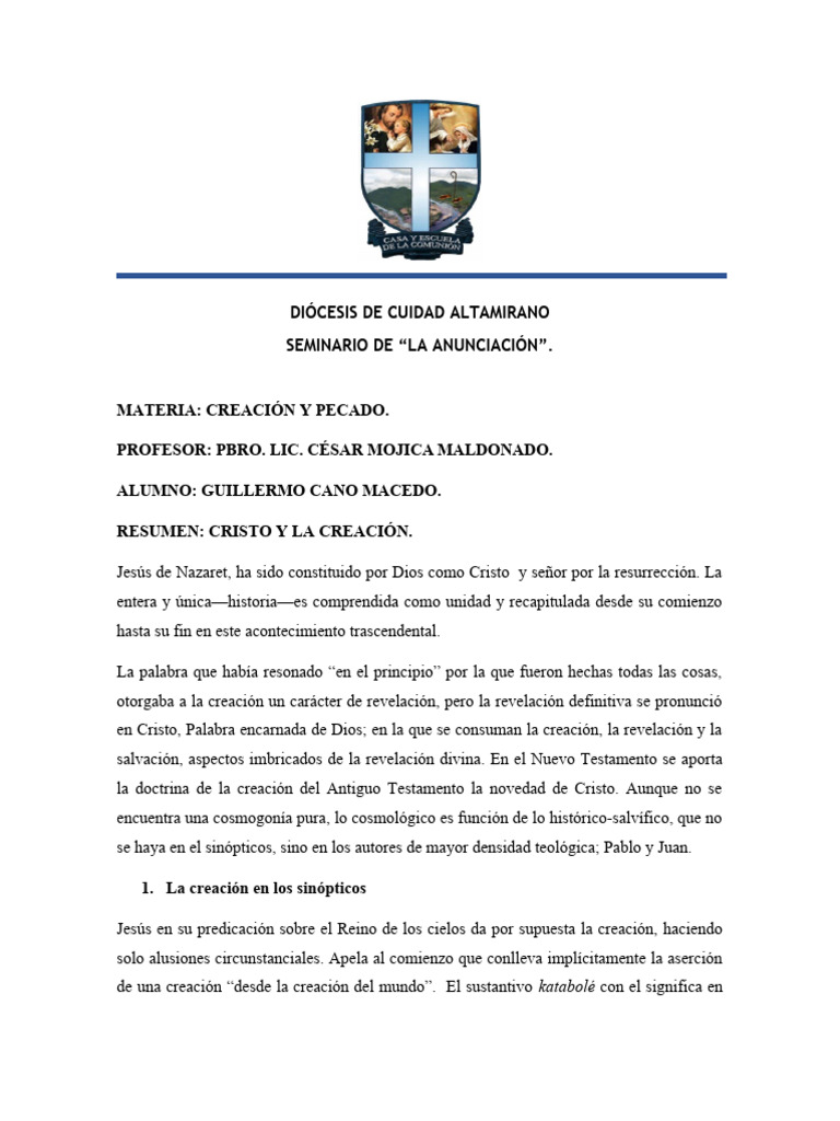 Resumen de Cristologia 2023 | PDF | Jesús | Cristo (título)