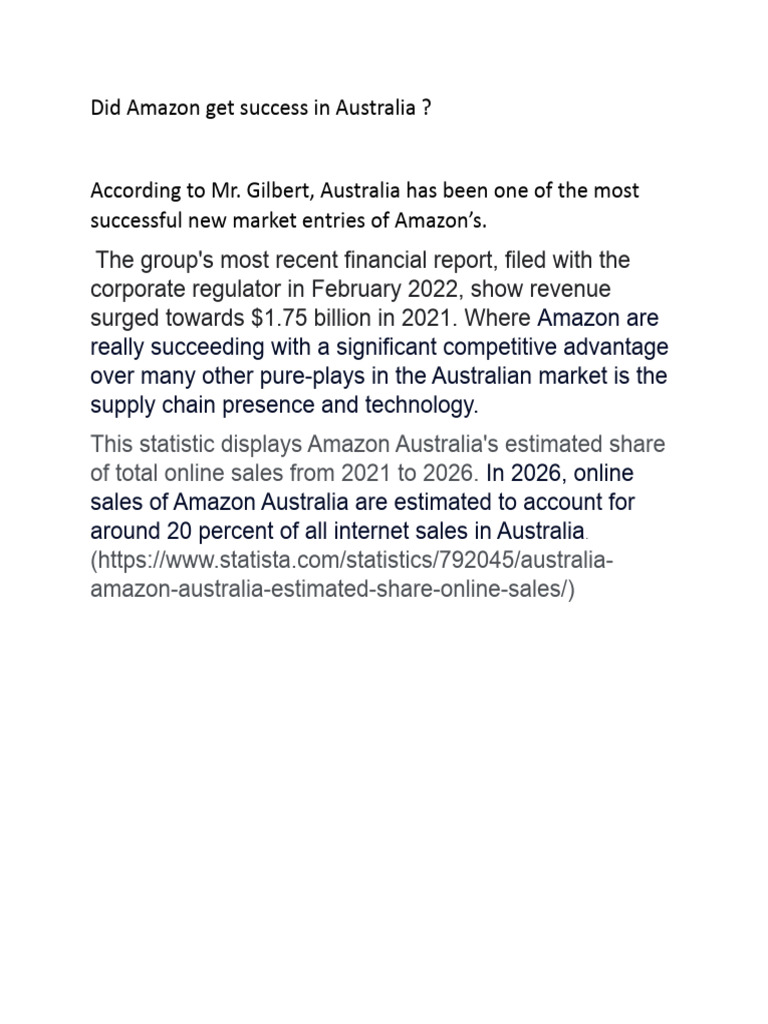 Amazon In Australia Pdf