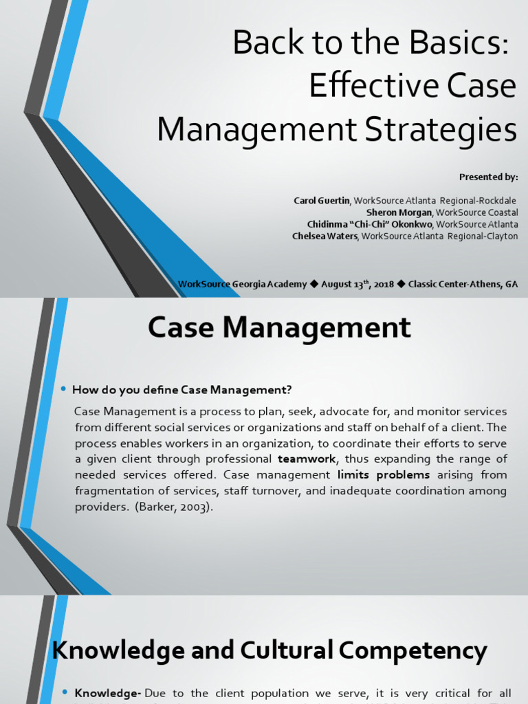 Back To The Basic Effective Case Management | PDF | Occupational ...
