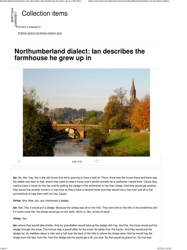 Northumberland Farmhouse Dialect Story | PDF | English Language | Grammar