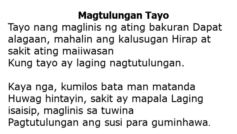 Magtulungan Tayo | PDF