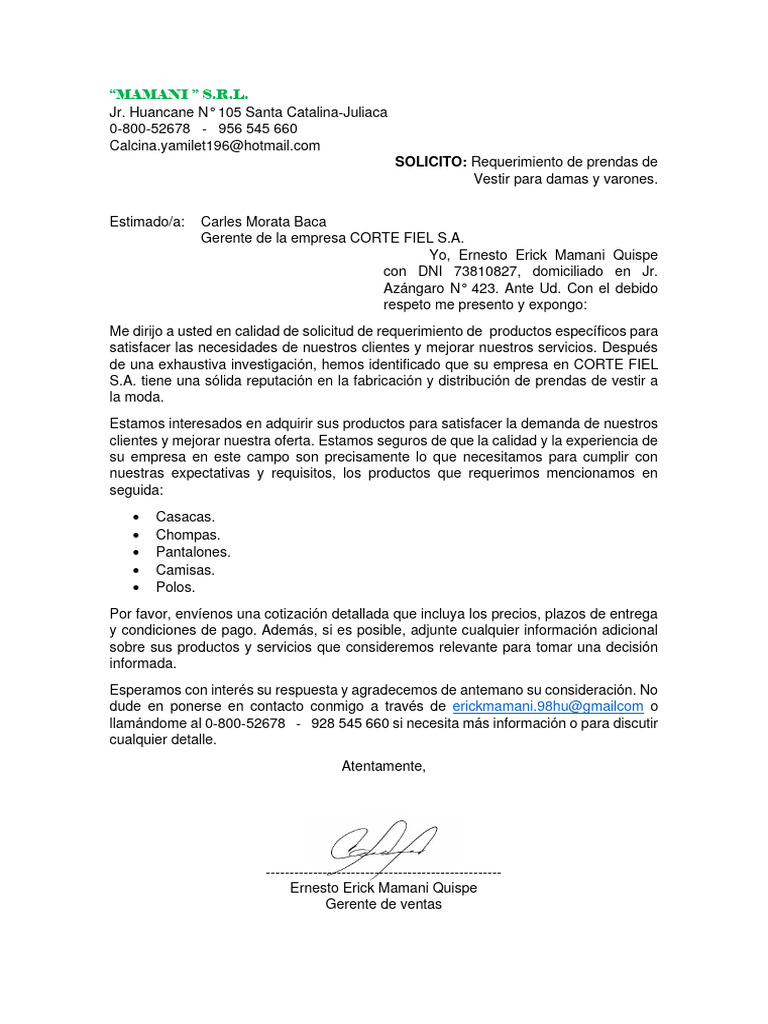 SOLICITUD Erick | PDF