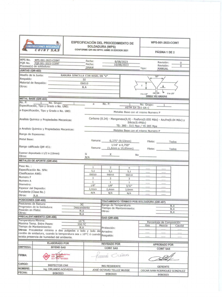 Procedimiento Asme Ix para TK | PDF