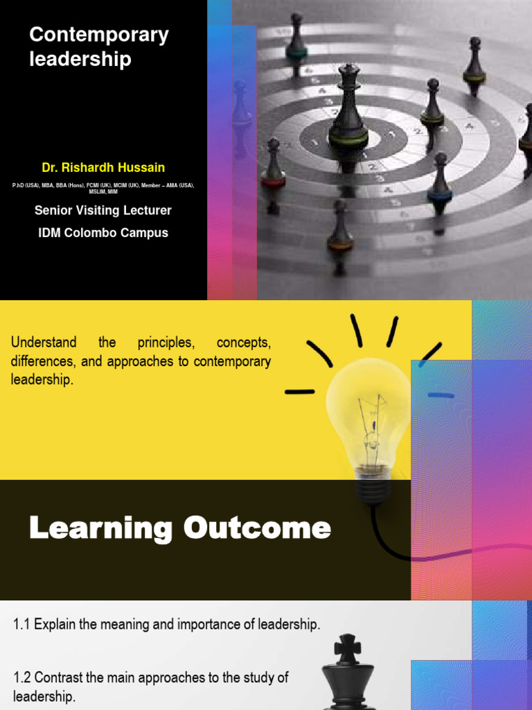 Lesson 1 - Contemporary Leadership | PDF | Leadership | Courage