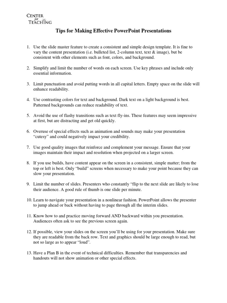 Tips For Making Effective PowerPoint Presentations Ed | PDF | Microsoft ...