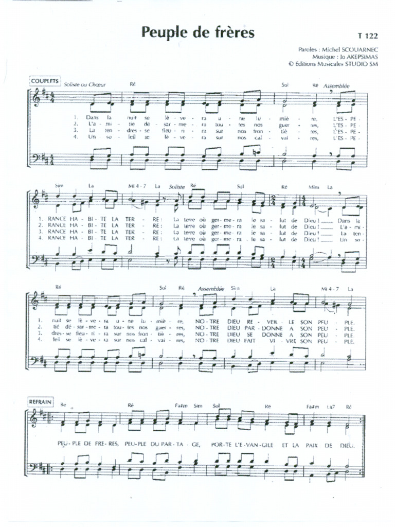 Peuple de frères T 122 | PDF