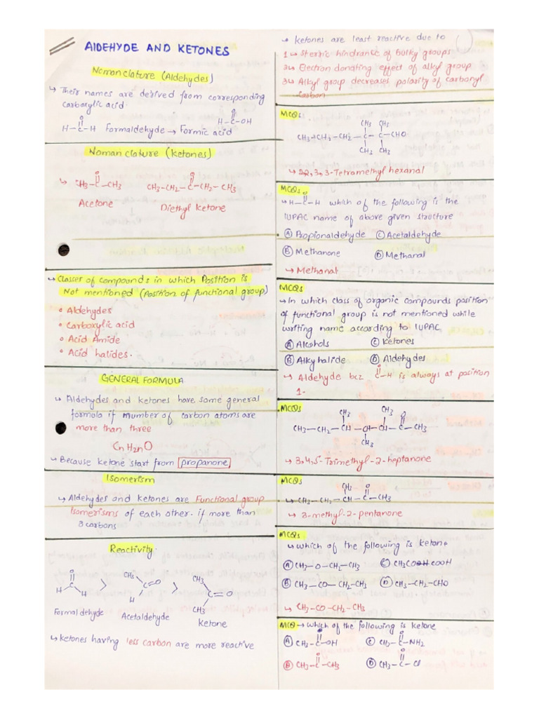 Aldehydes and Ketones | PDF