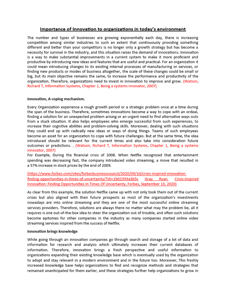 Assignment 1 | PDF | Innovation | Laboratories