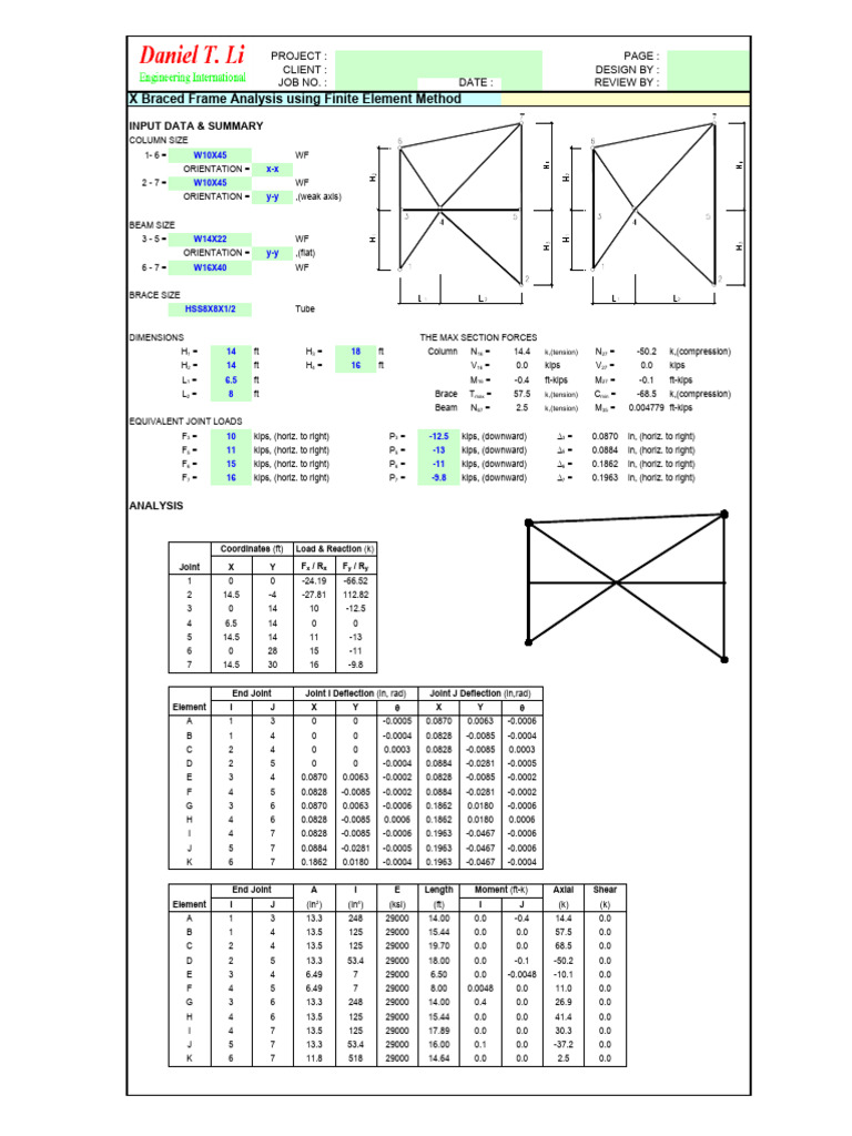 X BracedFrame | PDF | Structural Engineering | Civil Engineering