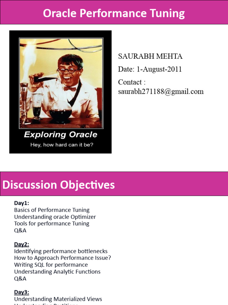 Performance Tuning | PDF | Database Index | Databases