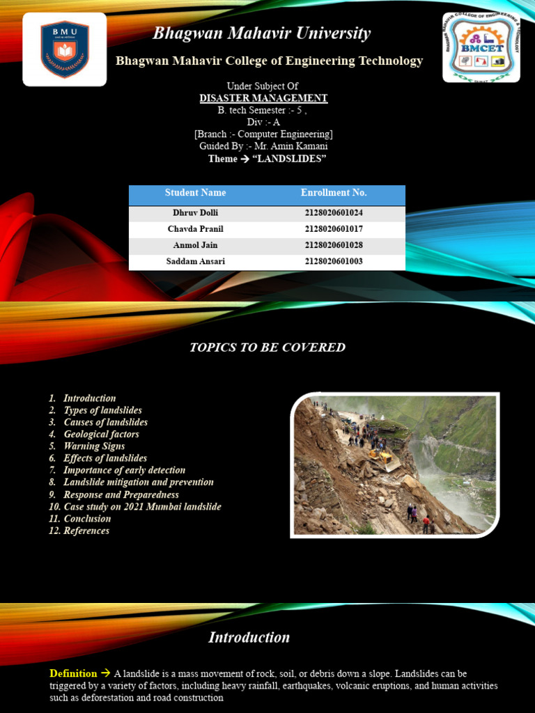 DM Presentation Landslide | PDF | Landslide | Erosion